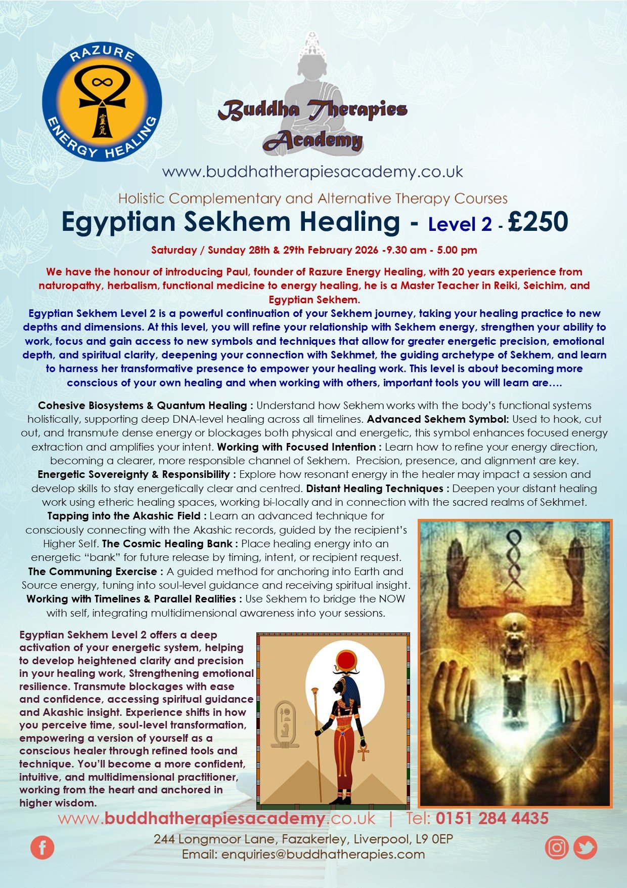 Egyptian Sekhem - Level 2 - Buddha therapies academy